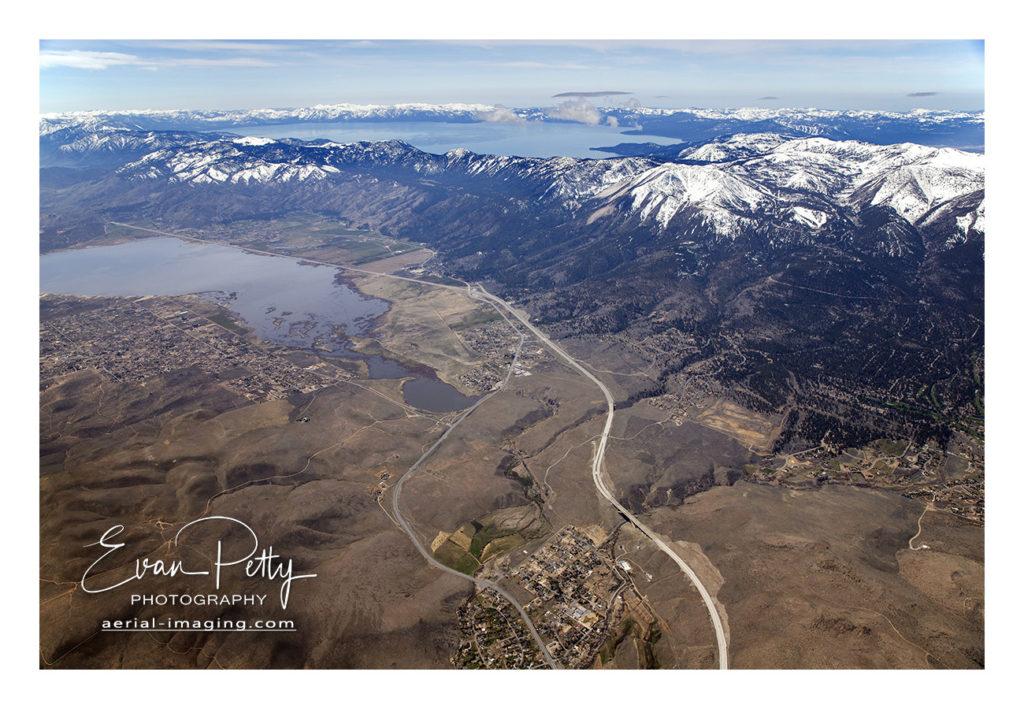 Aerial Views of South Reno Washoe and Lake Tahoe From Higher