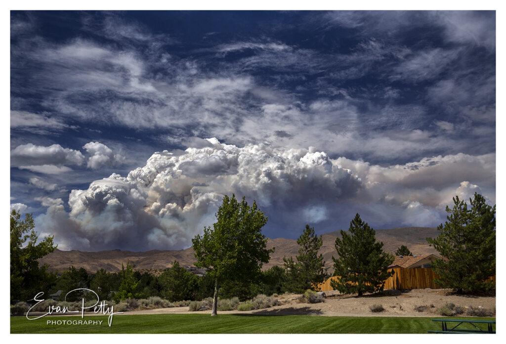 Images of Developing Fire Nevada and Northern CA in Loyalton